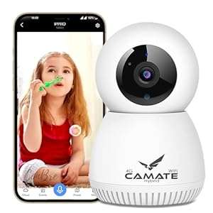 Camate Hybrid 4G Sim Based + Wi Fi Based 3MP Smart Indoor CCTV Camera