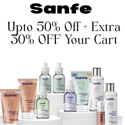 Sanfe -Upto 50% Off + Extra 30% OFF Your Cart