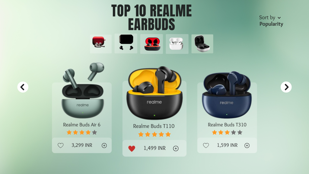 Top 10 Best Selling Realme Earbuds in India - (2024)